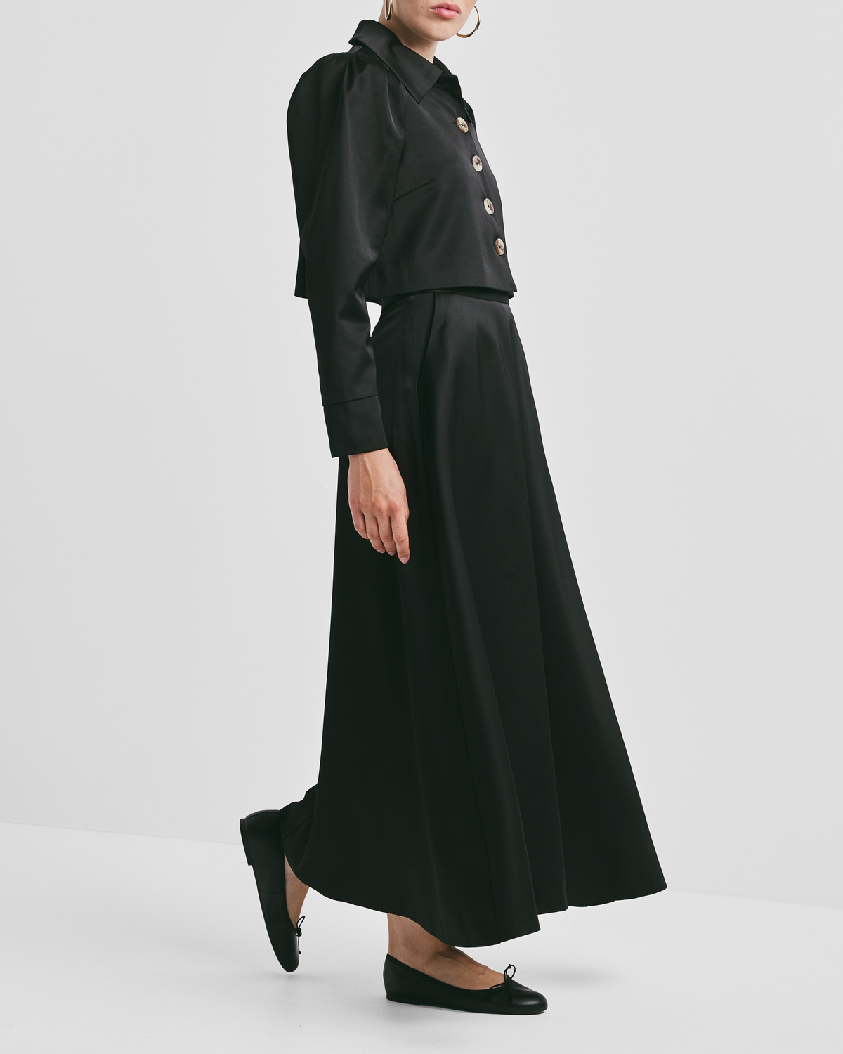 byTiMo | Tailored Satin Skirt - Black
