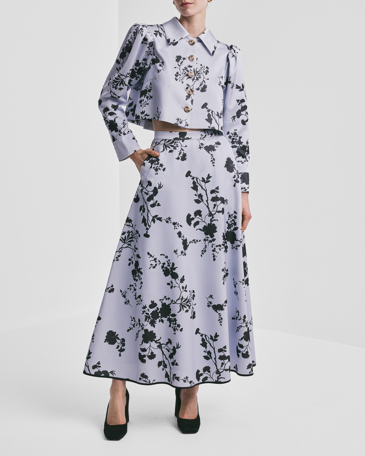 byTiMo | Tailored Satin Jacket - Blue Meadow