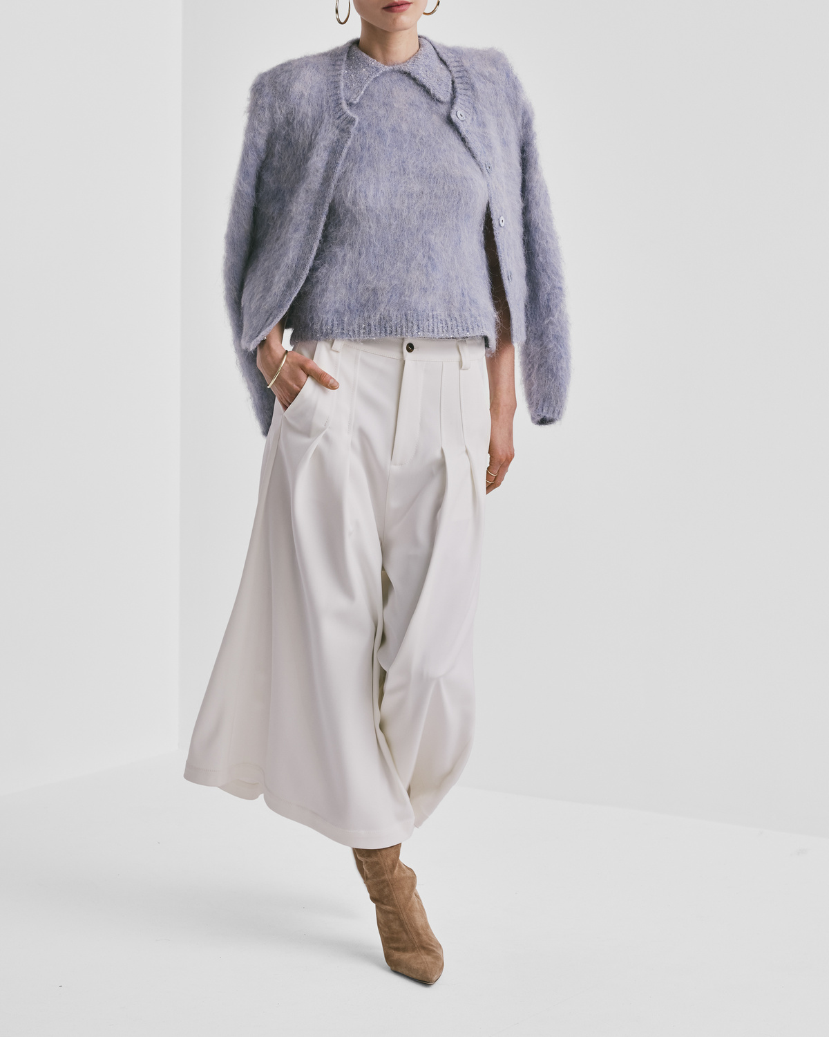 byTiMo | Hairy Knit Jacket - Sky Blue