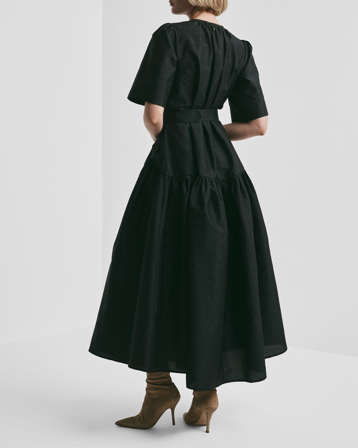 byTiMo | Taffeta Belt Dress - Black
